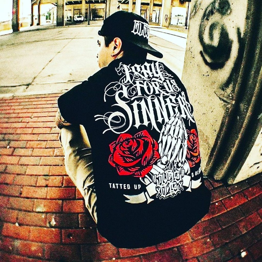 Chicano Flower Font High Street English West Coast Prayer Hand Rose ...