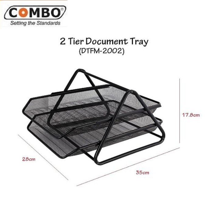 Document Letter Paper Tray 2-Tier Iron Rack Stacking Level Combo DTFM ...