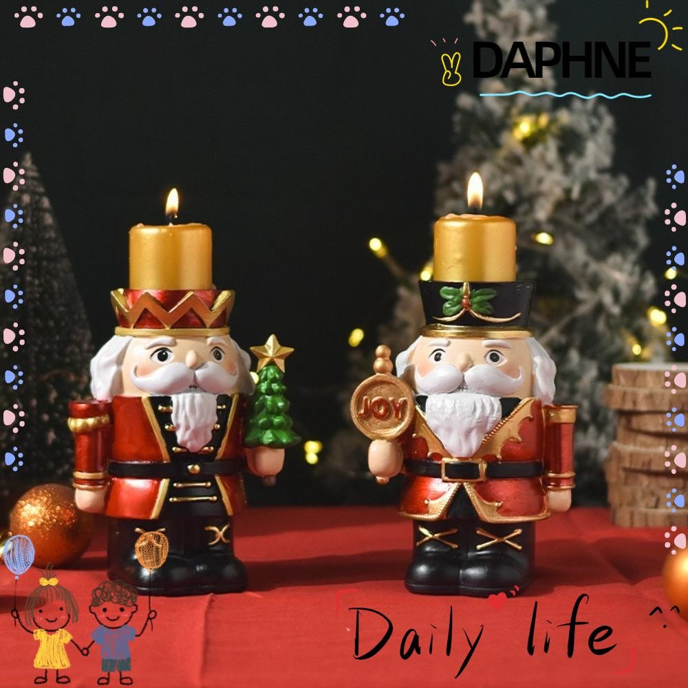 DAPHNE Candle Holder, Resin Desktop Decoration Christmas Nutcracker ...
