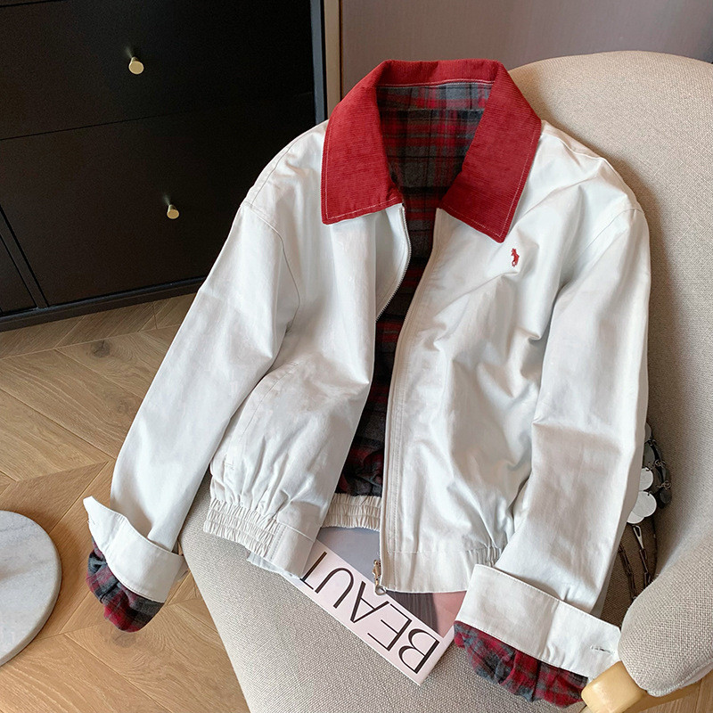 RL Love Pony Label Embroidered American Jacket for Men Vintage short ...