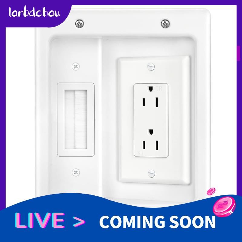 Recessed Outlet Box in Wall Cable Management Kit 15A 125V Hide TV Power ...
