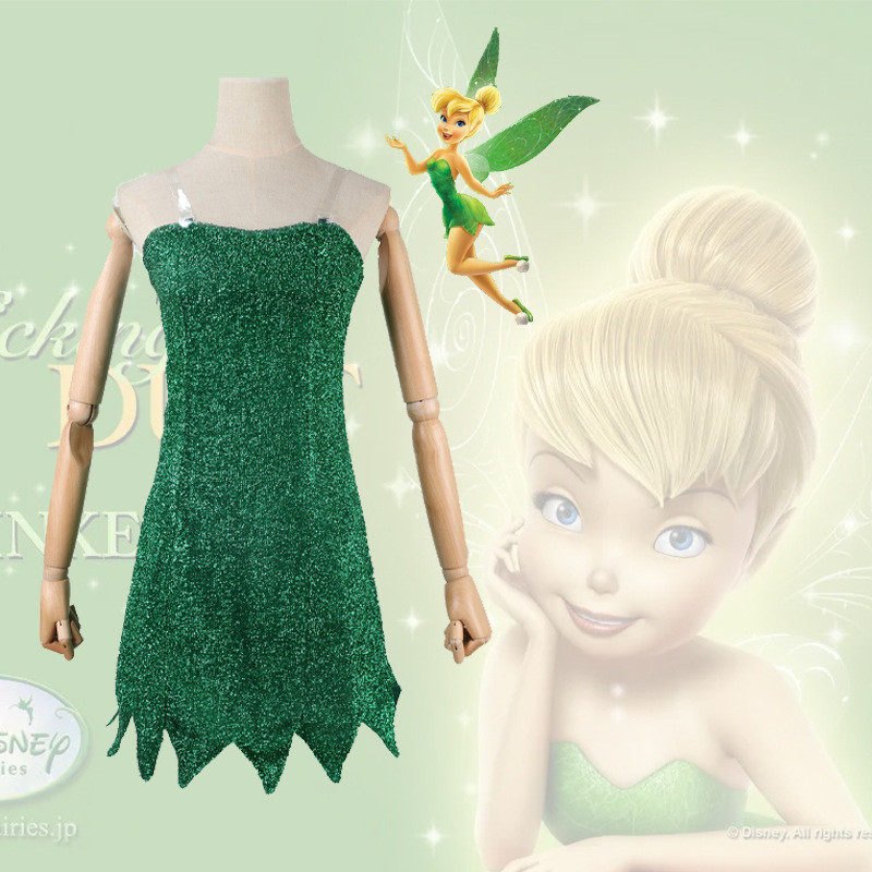 Tinkerbell Green Dress Costume Halloween cosplay Costume | Shopee ...