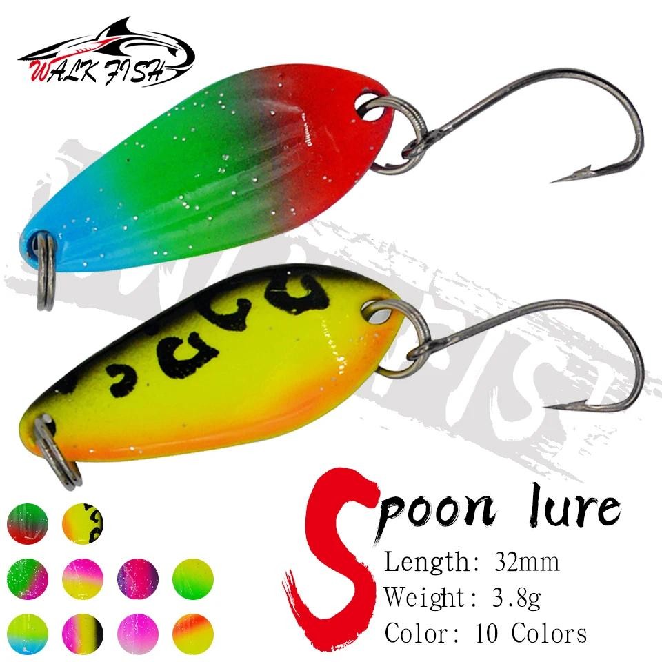 WALK FISH 1Piece 3.8g Colorful Metal Spoon Fishing Lure Single Hook ...