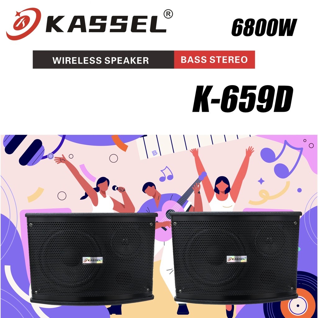 KASSEL 6800W 2x6 inch Wooden box Subwoofer Karaoke Speaker K-659D ...