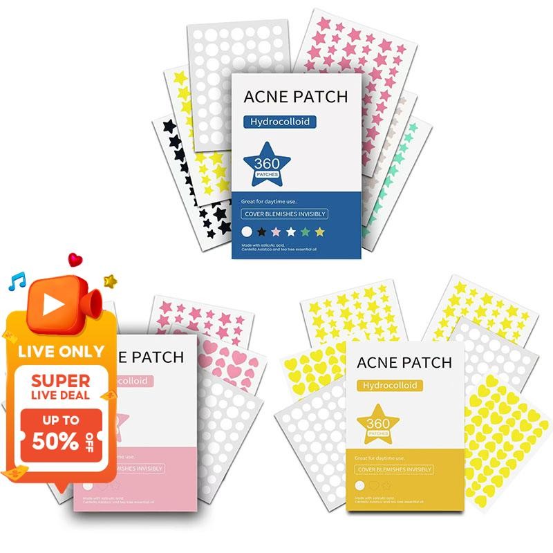 360pcs Pimple Patches For Face, Hydrocolloid Acne Patch For Covering ...