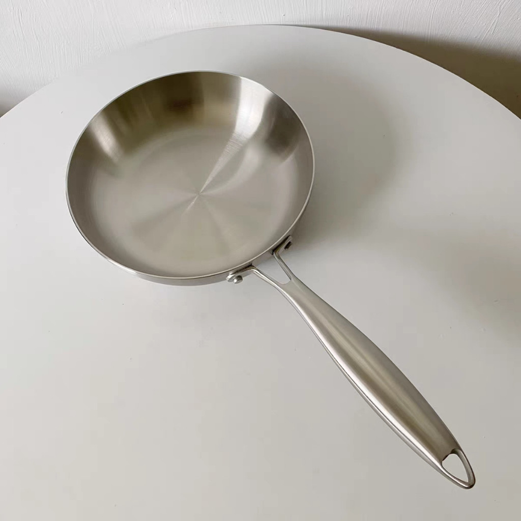 COD★Frying Pan 304 Stainless Steel Frying Pan Uncoated Fry Pan ...