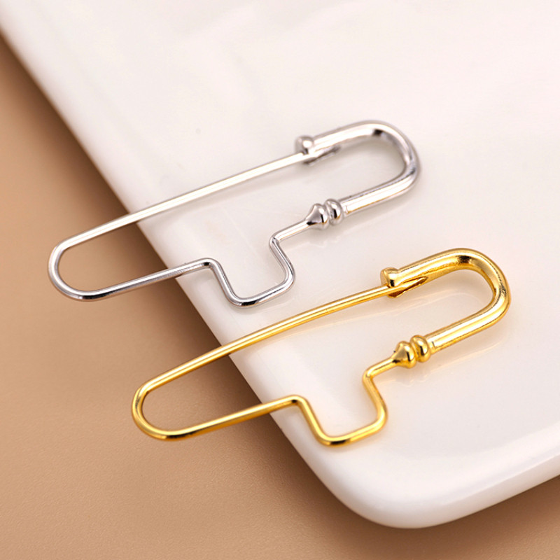 S925 Sterling Silver Safety Pin Lock Pin Brooch Handmade DIY Jewelry ...
