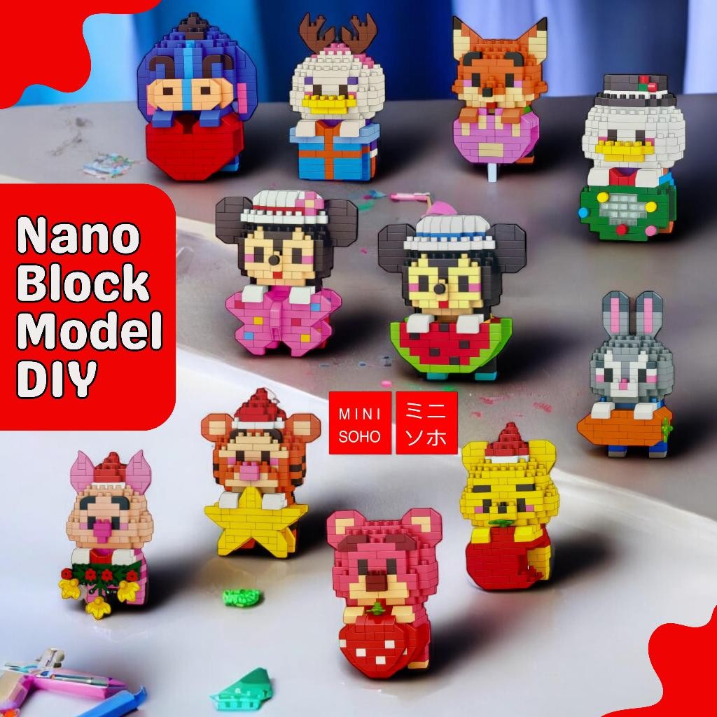 Nano Block Toy Model DIY Bricks Mini Cartoon Characters Children's Educational Building Blocks ...