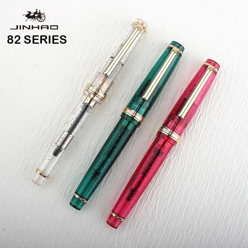 JINHAO 82 Fountain Pen Acrylic EF F M 1.0 Nib Business Writing Ink Pens ...