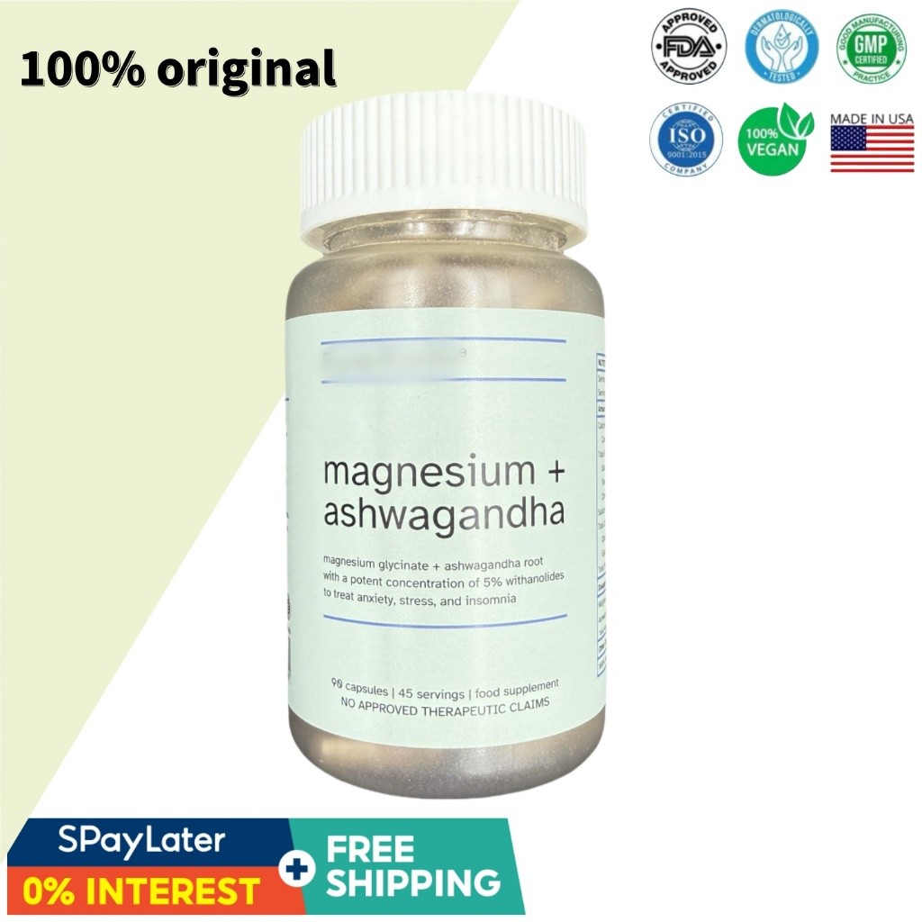Pure Form Magnesium + Ashwagandha 1400mg stress reduction, anxiety ...