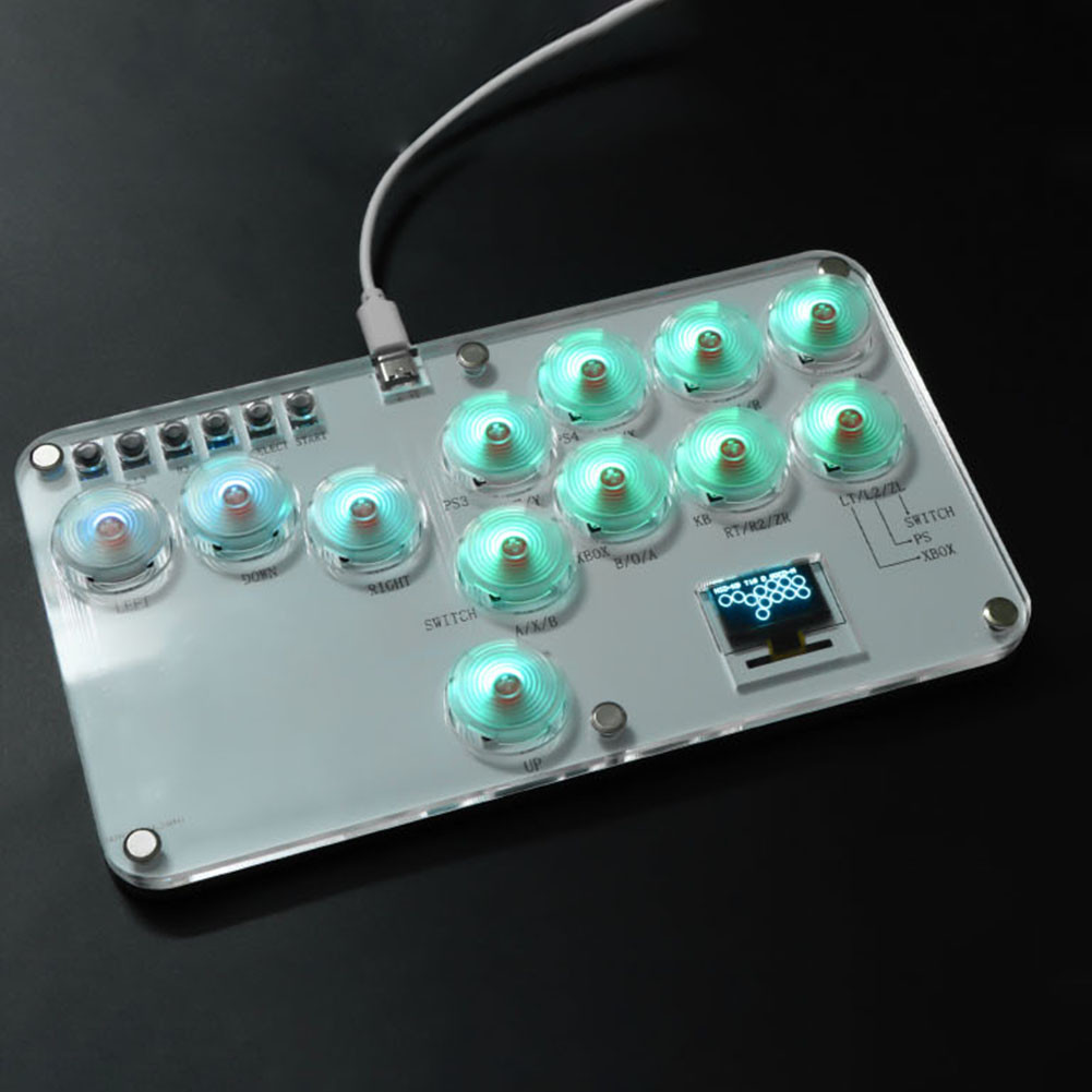 Arcade Joystick 12Keys All-Button Leverless Controller Fight Sticks RGB ...