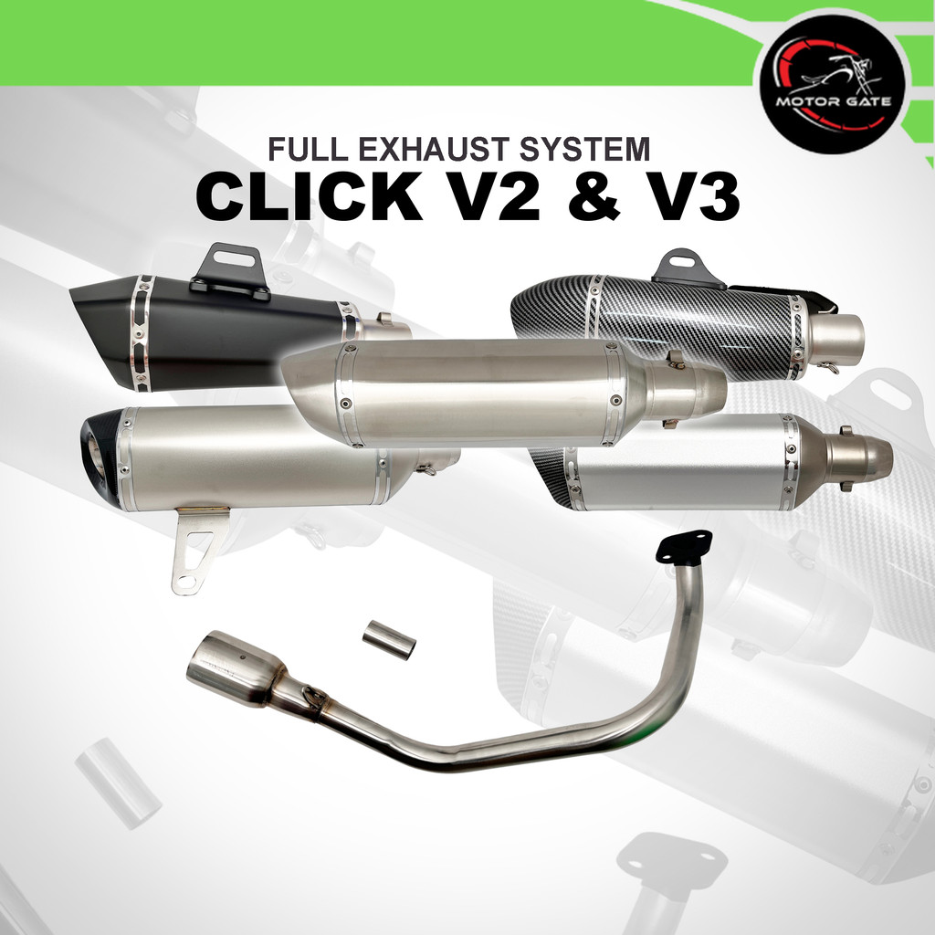 Motorcycle Exhaust Full System For Honda Click V2 V3 Muffler Universal ...