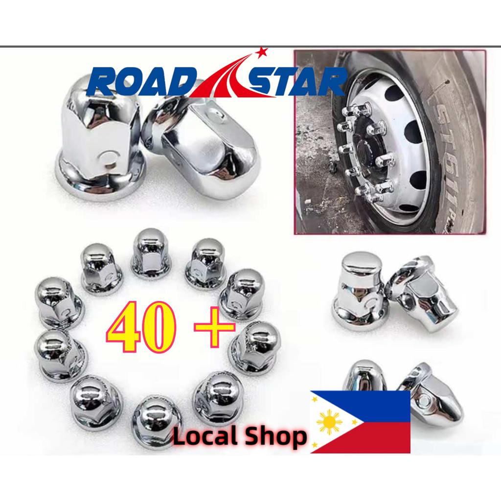 k# 10PCS Hub nut cover 41mm 20/10pc Large Truck Tractor Tire Nut Cover ...