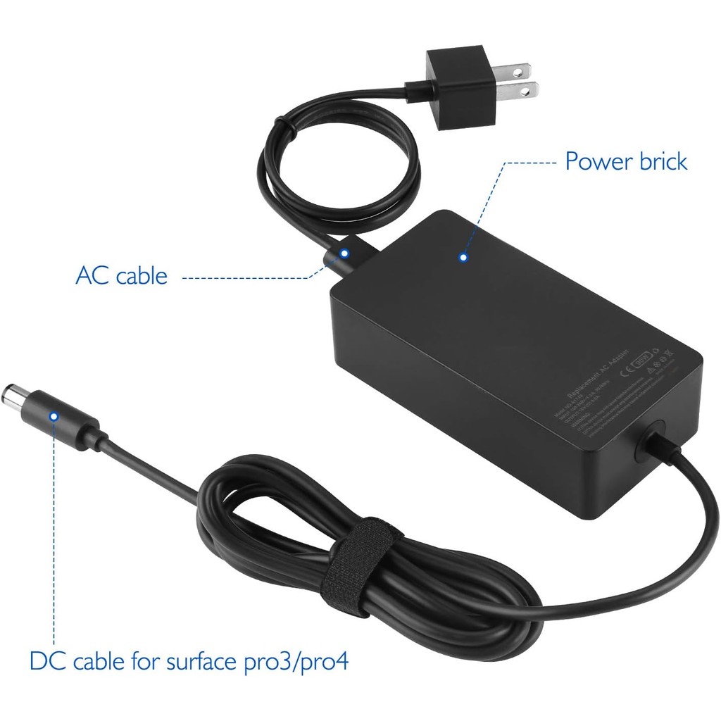 Surface Dock Charger,15V 6A 90W Ac Adapter Power Supply Battery Charger ...