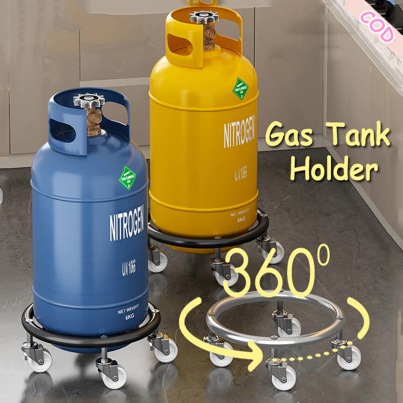 Gas Tank Stand With Wheels Moveable Rolling Tray Bracket Plant Basin ...