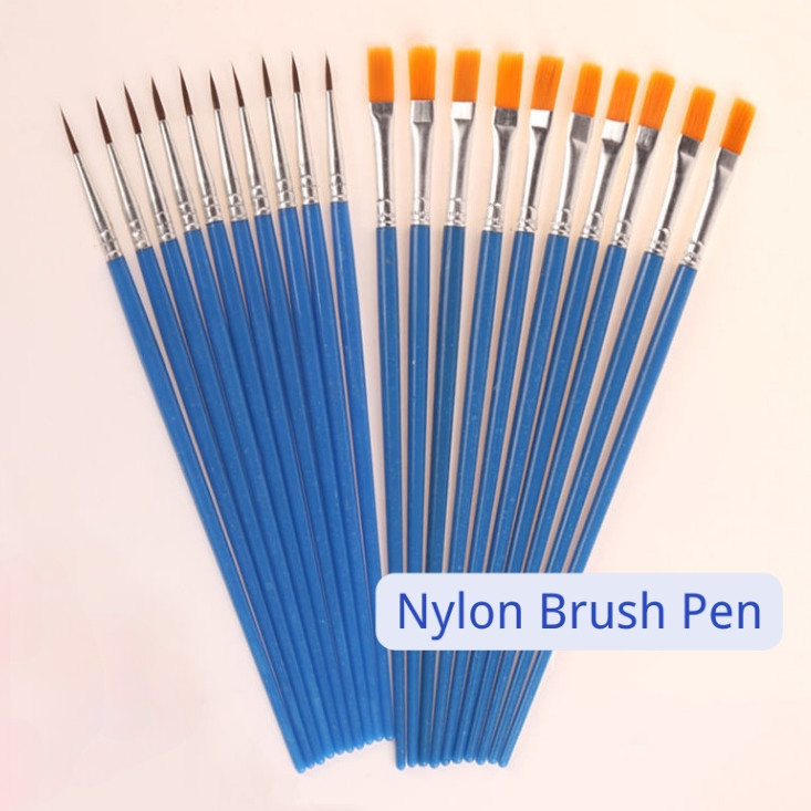 20Pcs Small Tip And Flat Nylon Hair Paint Brushes for Drawing ...