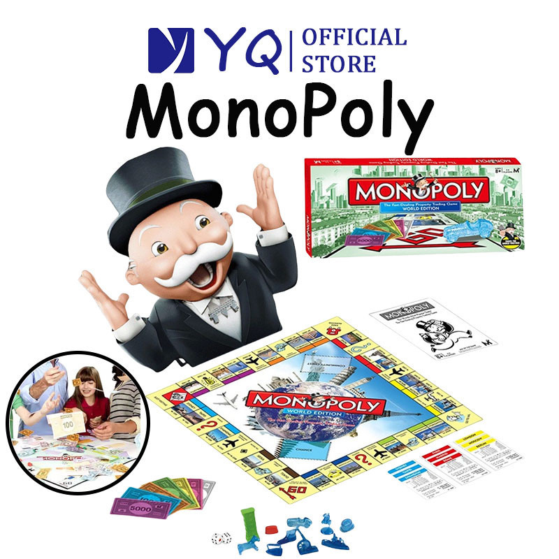 YQ Monopoly Board Game Original Educational Toys Chess World Tour Kid ...