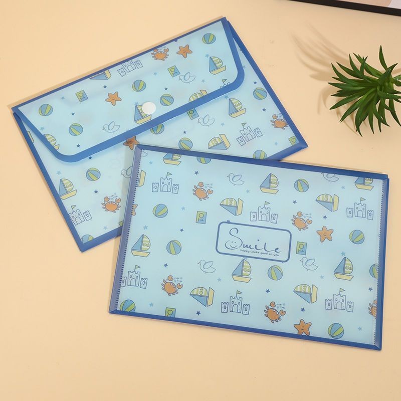 [Ready Stock]A5 Cartoon Cute Snap-Fastener File Bag Pp Waterproof ...