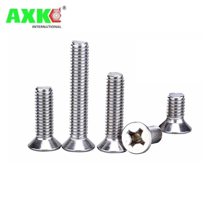 RQ+＞AXK M1.6 M2 M2.5 M3 M4 M5 M6 Mini Micro Small 304 Stainless steel Cross Phillips Flat Bolt ...