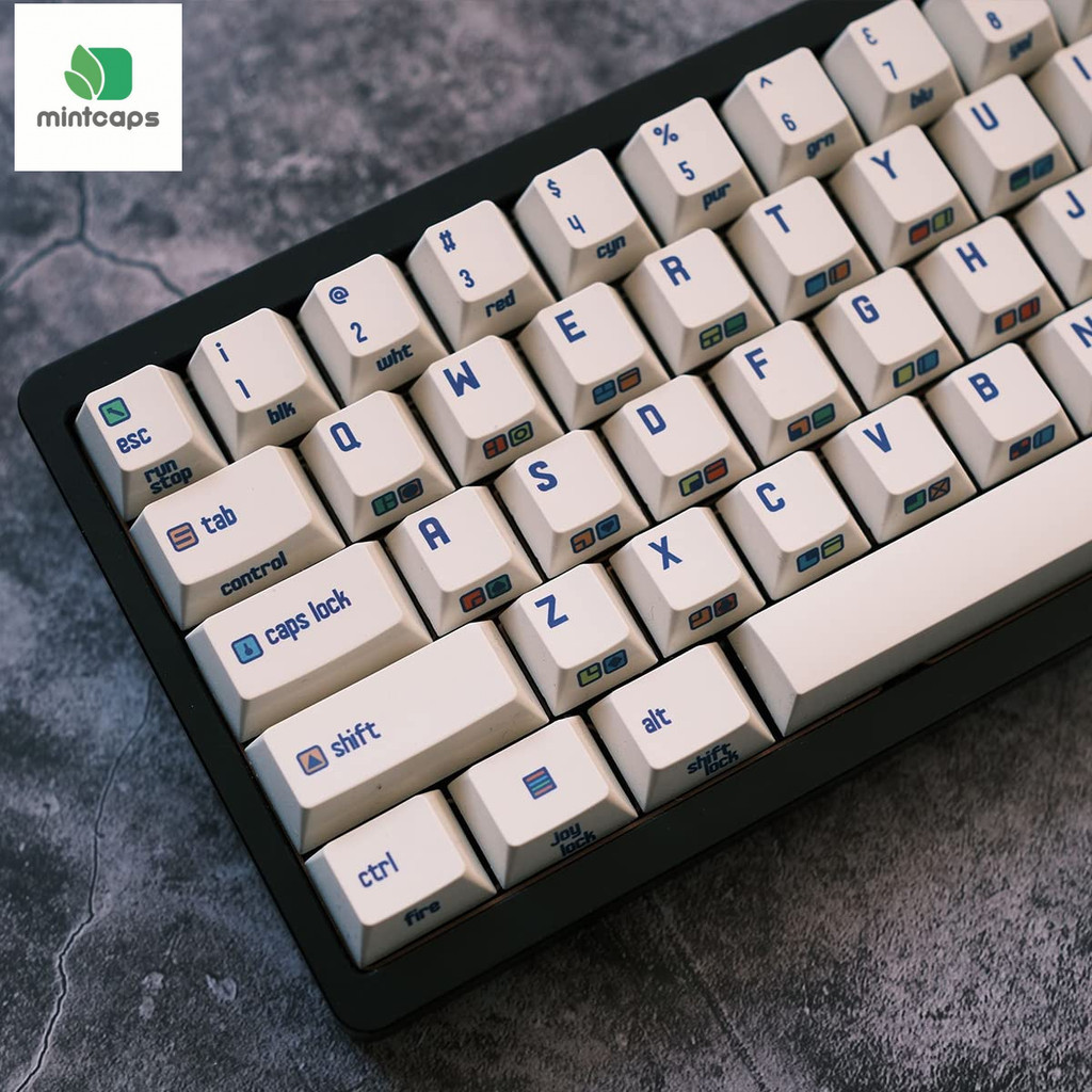 Mintcaps PBT Beige Retro Keycaps Cherry Profile Keycap Set for ...