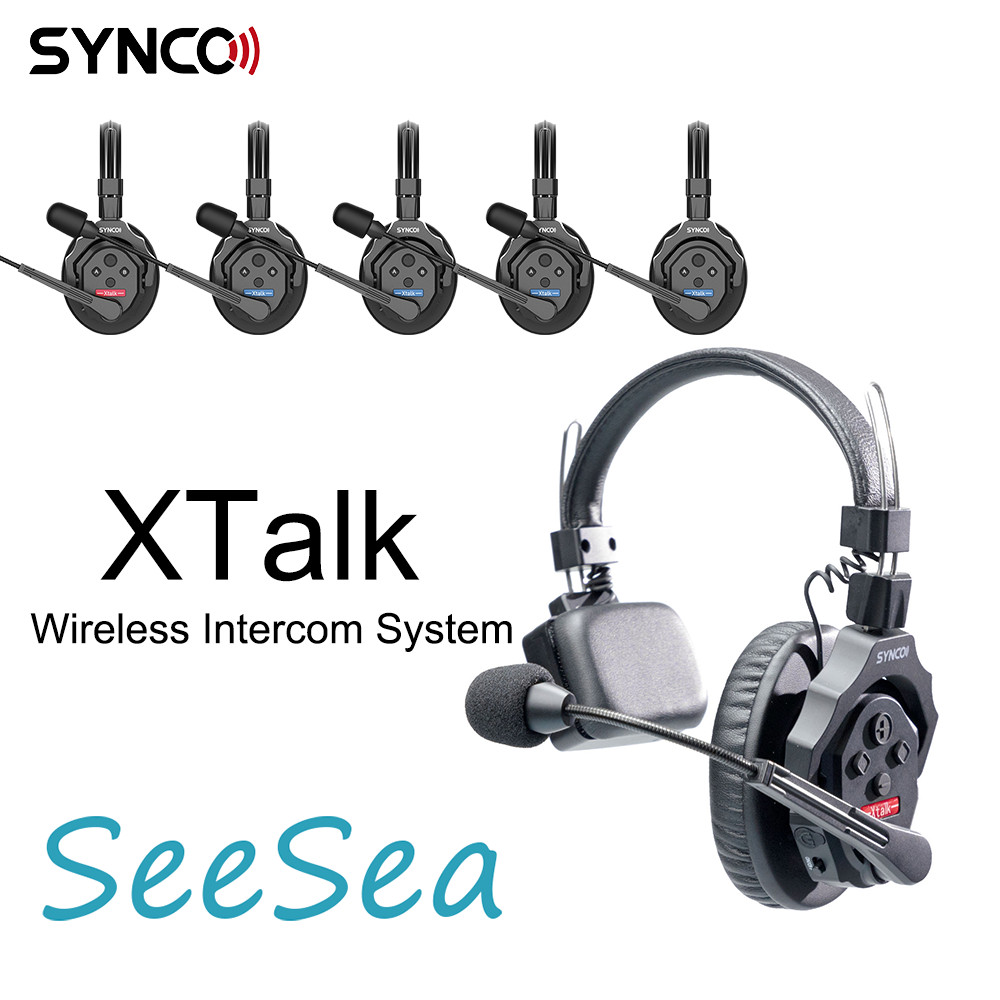 Synco Xtalk 2.4G Full-Duplex Single-Ear Remote Headset Wireless Intercom System for Film and ...