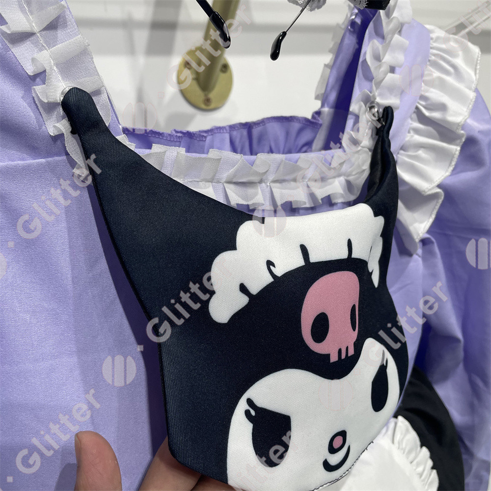 Sanrio Kuromi Dress For Kids Girl Purple Long Sleeve Lolita Cute Jk ...