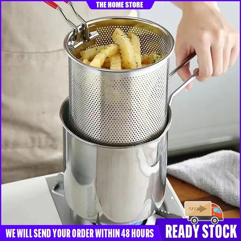 304 Oil Stainless Deep Fryer Pot Kitchen Universal With Basket Fryer ...