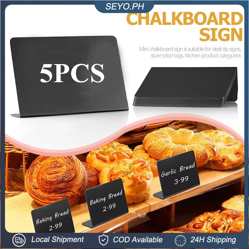 5PCS Mini Chalkboard Easel Supermarket Blackboard Signage Food Signs ...