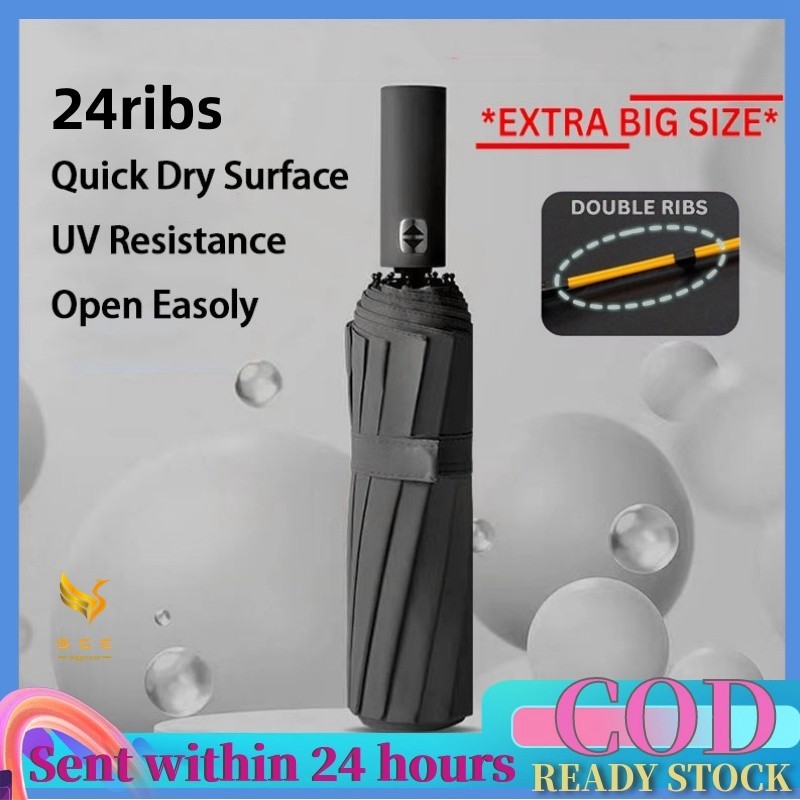 【Fast Shipping】10/24/Ribs Fully Automatic Foldable Umbrella Stylish ...