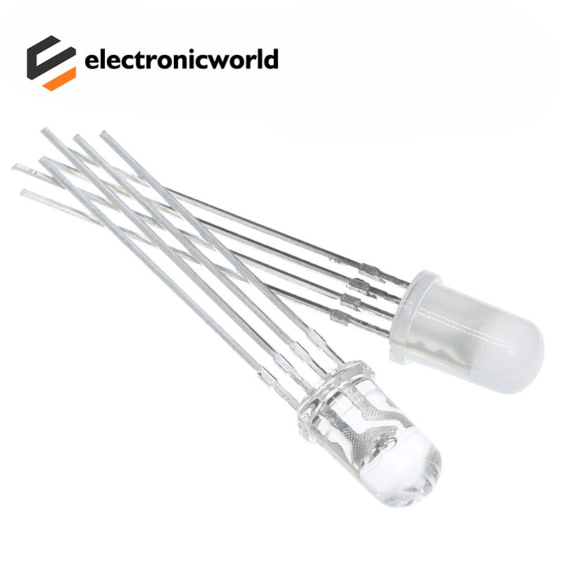 10PCS 5mm RGB LED Common Cathode / Common Anode Tri-Color Emitting ...