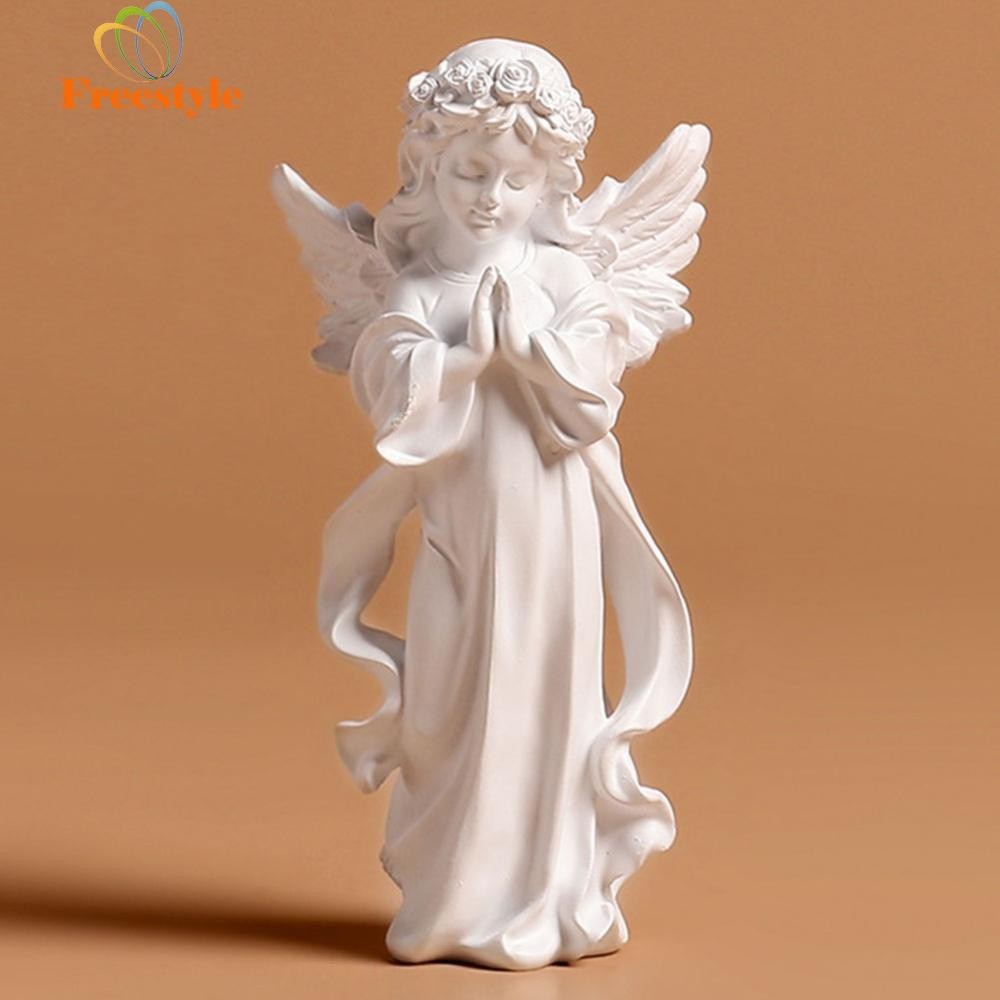 Praying Angel Figurine Resin Fairy Prayer Carving Sculpture Home Room ...