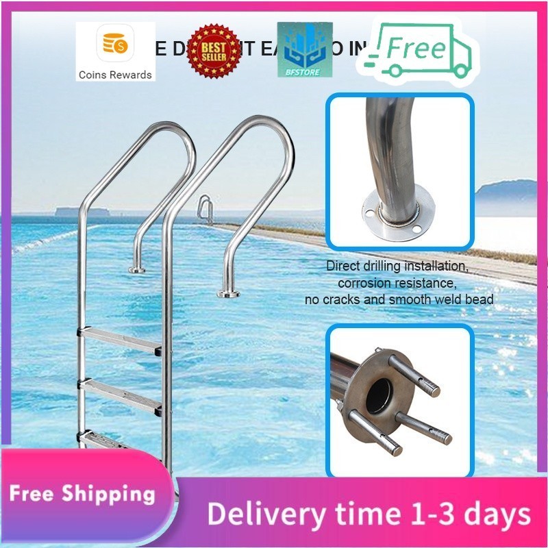 Stainless Steel Swimming Pool Step Ladder Pool Escalator with Built-in ...