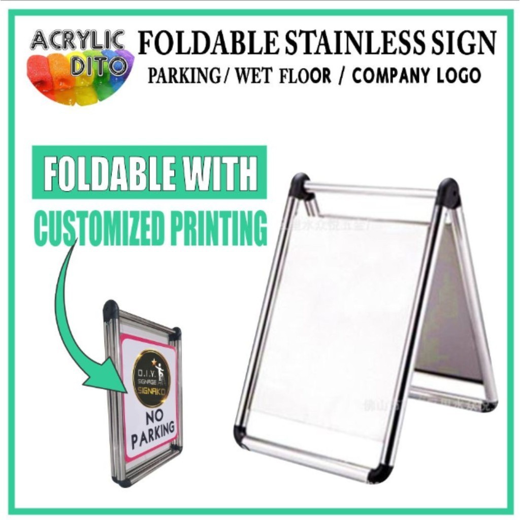 Foldable Stand Parking Signage Floor Sign Logo Printing Standee ...
