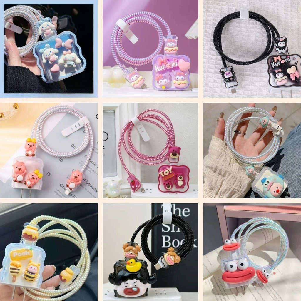 Charger Protector Cable Protector Cable Winder Cord Wrap Soft TPU Cover for Ip 18/20W Charger ...