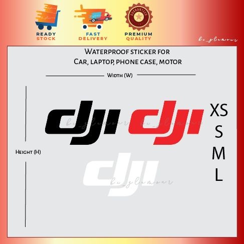 DJI drone logo sticker reflective motor stiker pantulan cahaya ...