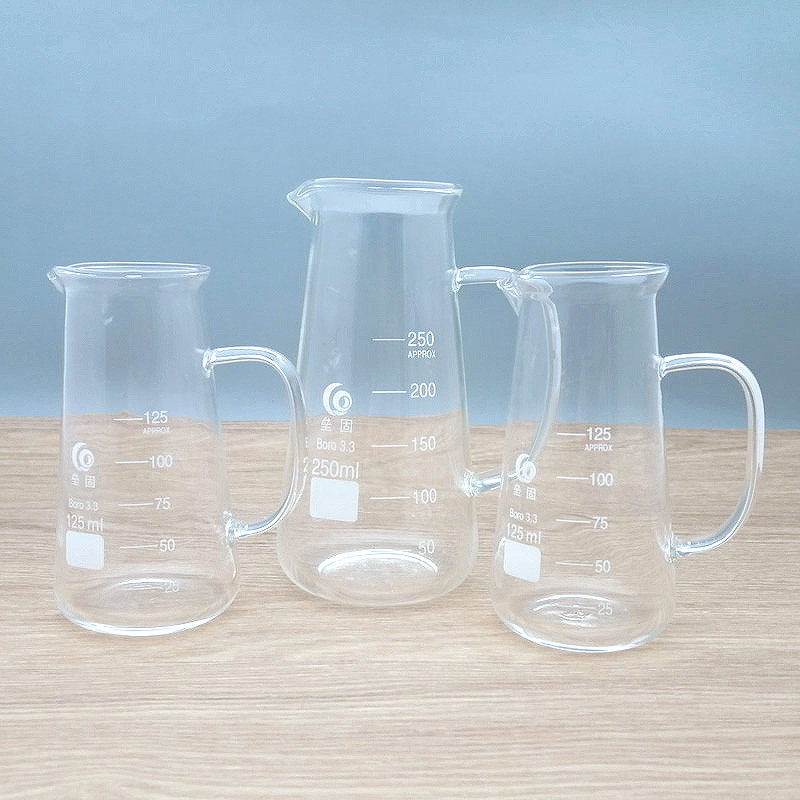 1pcs 125/250/500ml High Borosilicate Glass Conical beaker with handle ...