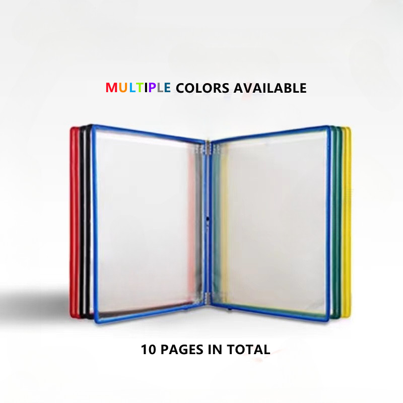 Wall-Mounted Flip-Leaf Information Rack A4 10Leaf Loose-Leaf Folder ...
