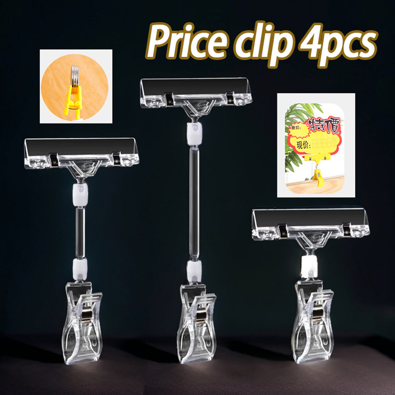 Label Tag Advertising Clips Pop Clip Stand Rotatable Transparent Clip ...