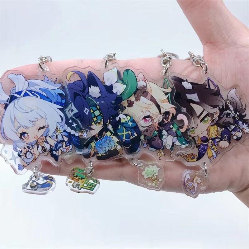 Fashion Anime Genshin Impact Acrylic Keychains Cute Mualani Kachina ...