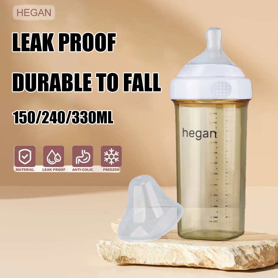 Hegan Baby Feeding Bottle Wide Neck Natural Milk Bottle Silicone Nipple ...