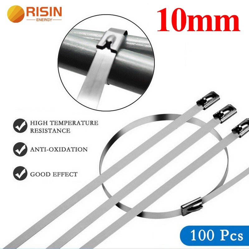 10mm 12mm Wide Wire Tie 100PCS Multi-Purpose Locking Cable Metal Zip ...