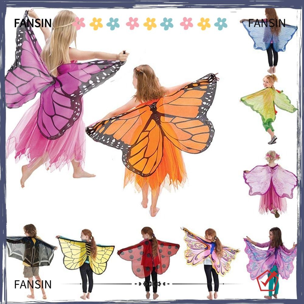 FANSIN Butterfly Wings Cape, Chiffon Elf Angel Wings Cloak, Fashion ...