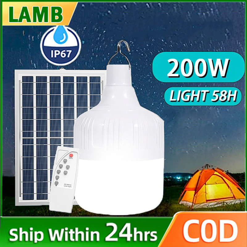 Emergency bulb portable bulb solar outdoor indoor rechargeable mobile ...