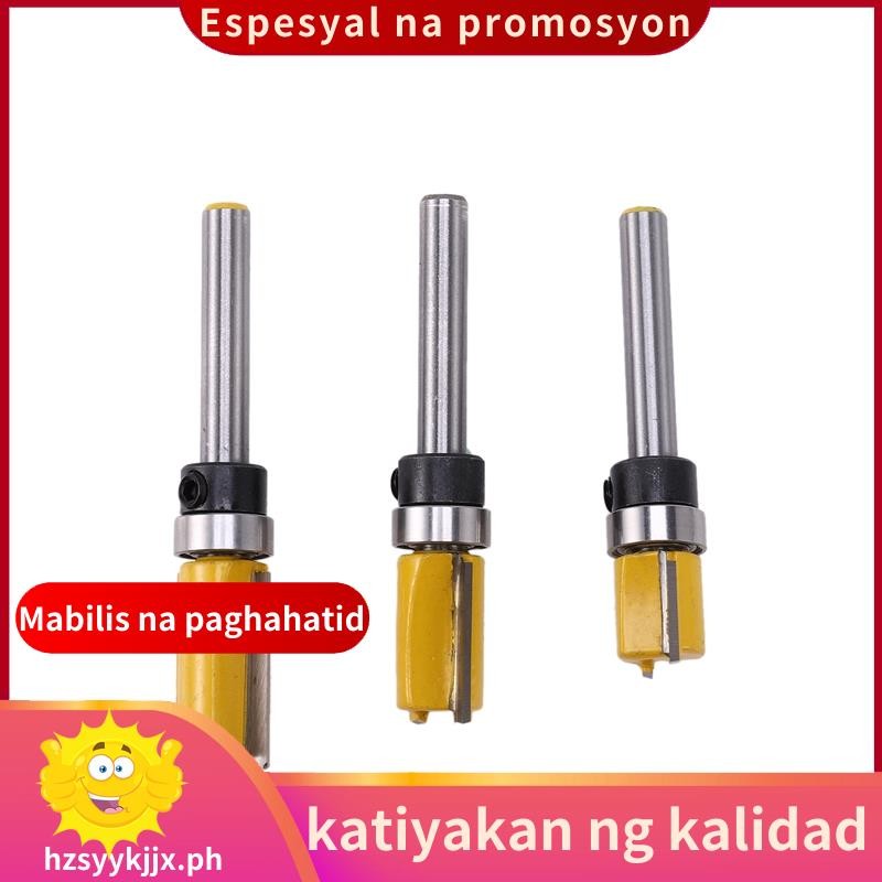 3Pcs 1/4 Inch Flush Trim Router Bit Pattern Bit Top & Bottom Bearing 1/ ...