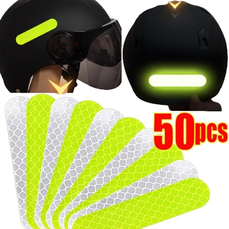 50pcs Motorcycle Helmet Reflective Strips Car Bumper Secure Warning ...
