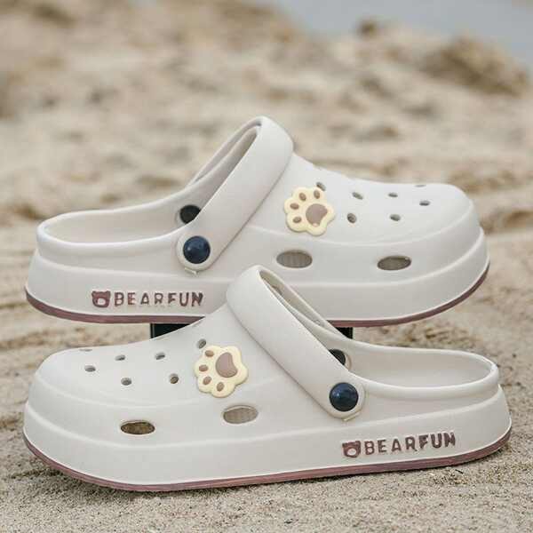 crocs crocs for men Flatcake bottom hole shoes women's summer wear ins ...