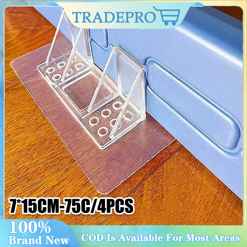 4pcs Furniture Closet L-type Bay Bracket Self-Adhesive Shelf Support ...