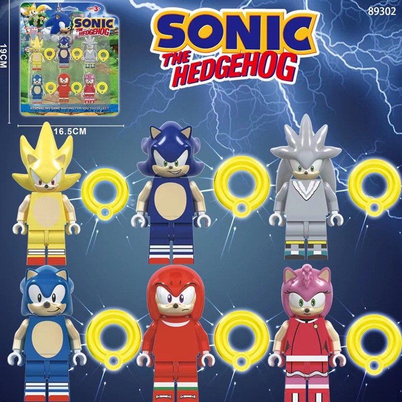 6Pcs Sonic Lego Building Blocks Ultra Blue Sonic The Hedgehog SONIC ...