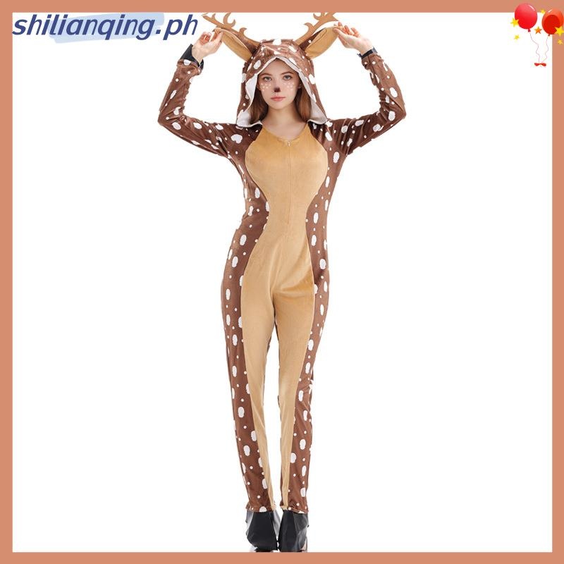 Adult Women Kid Girl Boys Christmas Spotted Deer Sika Deer Cosplay ...