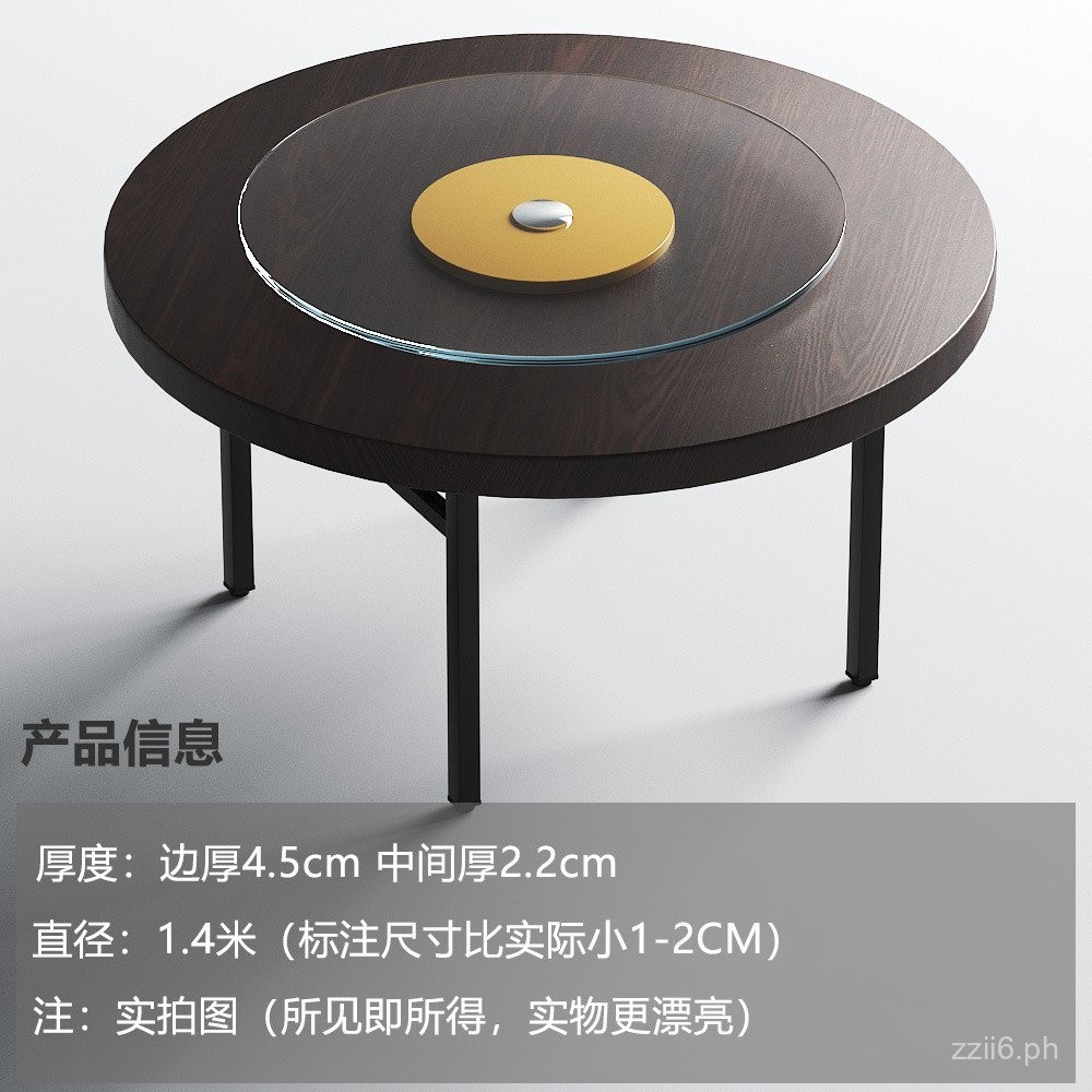 Solid Wood round Table Turntable Small Apartment Home Folding Dining ...